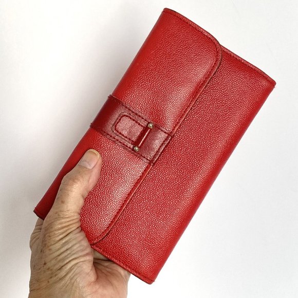 Unbranded | Bags | Cherry Red Bifold Wallet Womens Genuine Leather Id ...